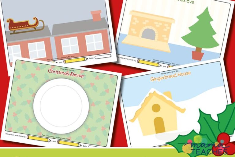 Christmas Drawing Prompts - Mama Teaches