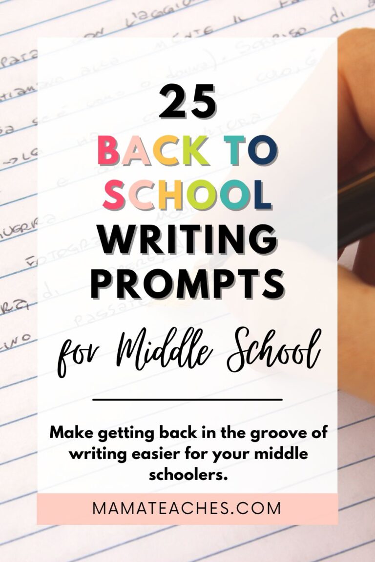 25 Back to School Writing Prompts for Middle Schoolers - Mama Teaches