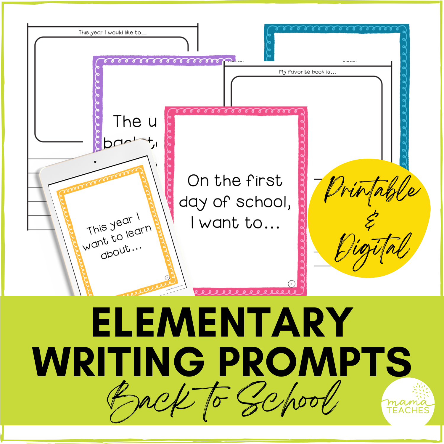 25 Back to School Writing Prompts for Elementary Kids - Mama Teaches